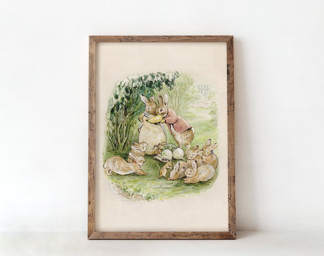 POSTER PRINTS Antique Beatrix Potter Illustration of a Family of ...