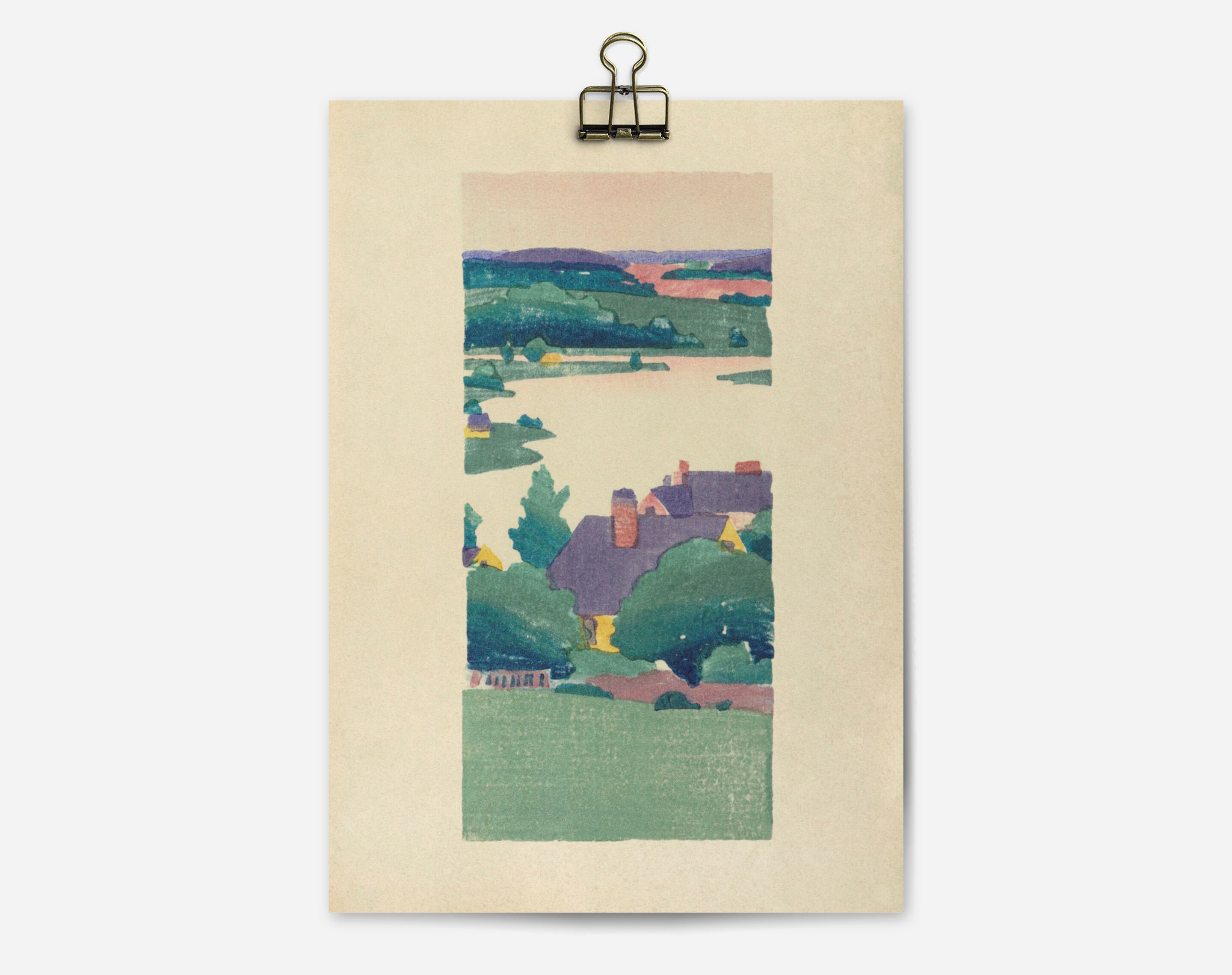 POSTER PRINTS | Colorful Vignette I | Antique Painting Coastal Harbor ...