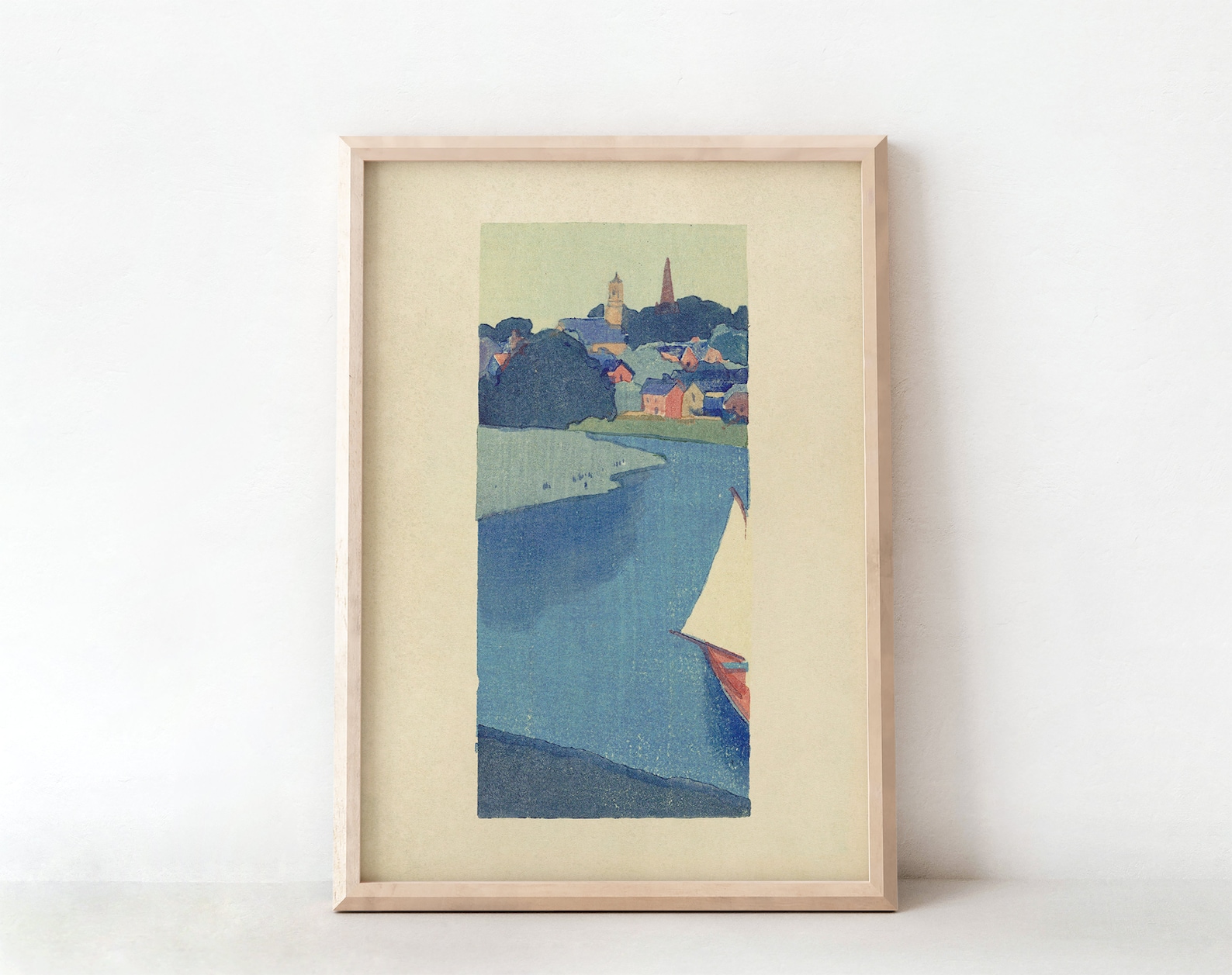 POSTER PRINTS | Colorful Vignette II | Antique Painting Coastal Harbor ...