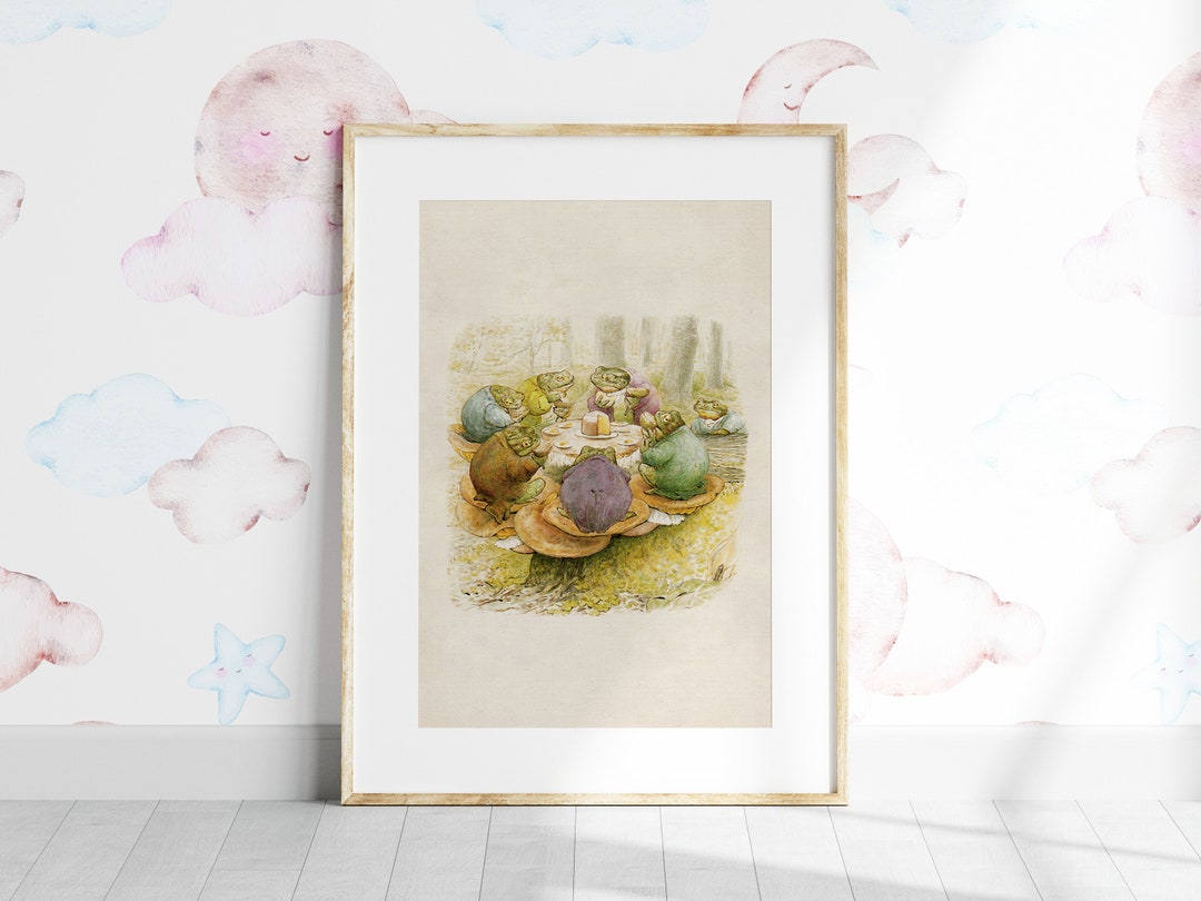 POSTER PRINTS | Antique Beatrix Potter Illustration of Toad's Tea Party ...