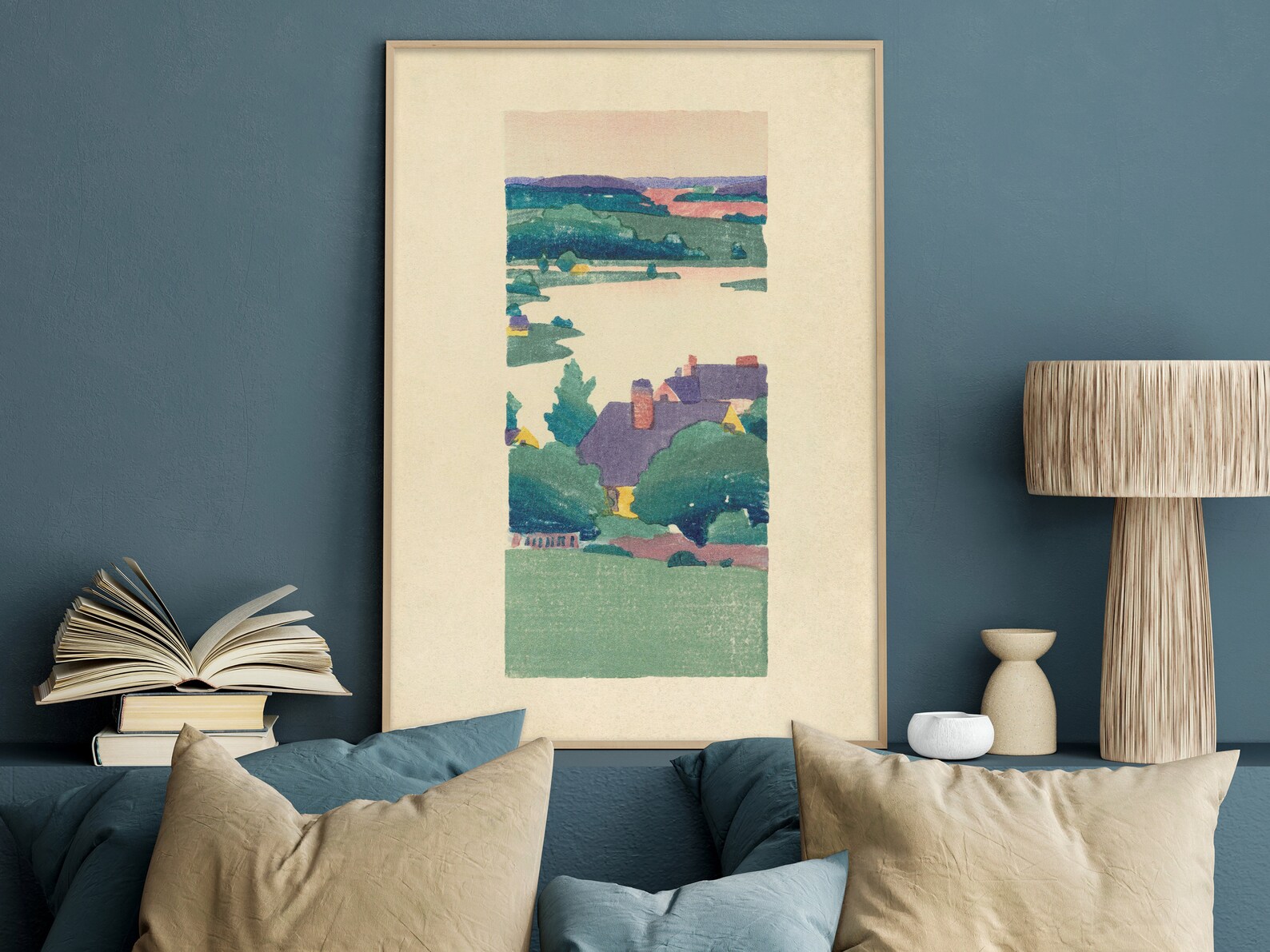 POSTER PRINTS | Colorful Vignette I | Antique Painting Coastal Harbor ...