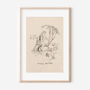 Little Bo Peep Vintage Nursery Rhyme Poster Print, Antique Book ...