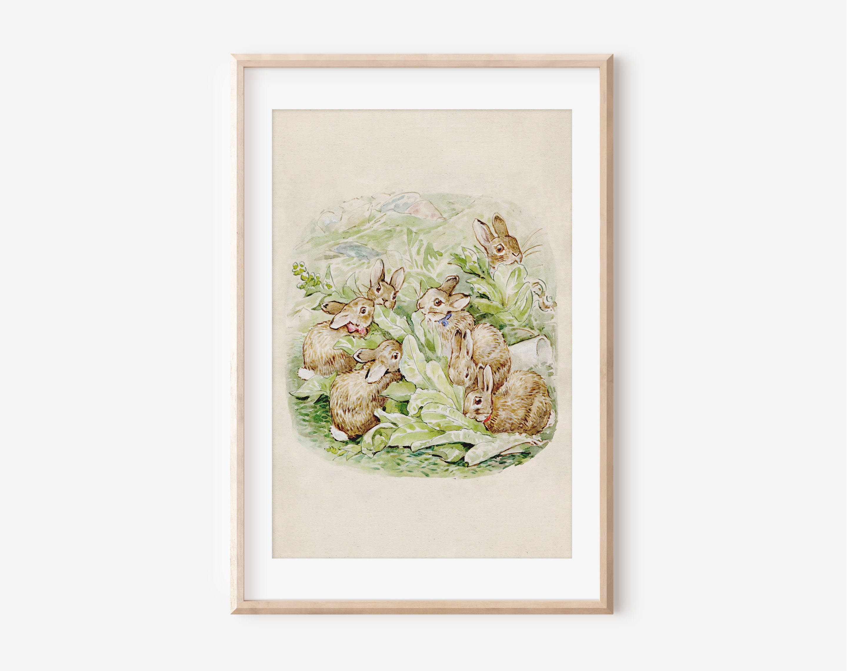DIGITAL DOWNLOAD Antique Beatrix Potter Illustration of Bunnies Eating ...