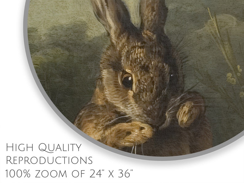 DIGITAL DOWNLOAD | Rabbits Painting | Antique Oil Painting of Wild ...