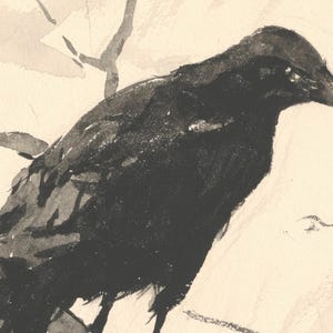 DIGITAL DOWNLOAD Antique Crows Painting Raven Art Print Dark Moody Wall ...