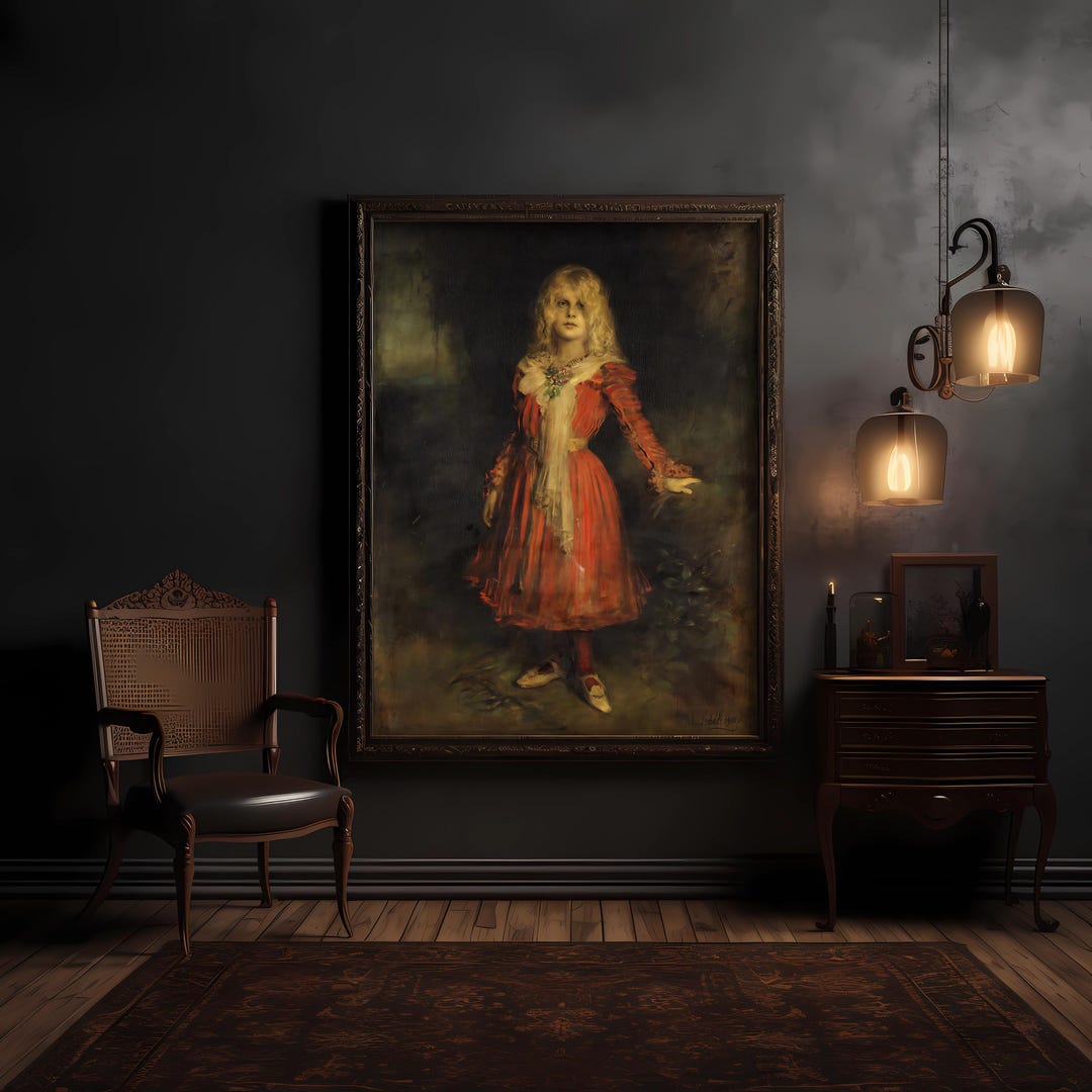 Ghost Girl Portrait Poster Print, Dark Moody Spooky Wall Art, Antique ...