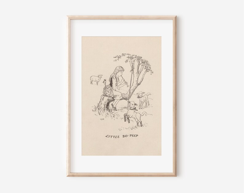 Little Bo Peep Digital Download, Antique Printable Nursery Rhyme ...
