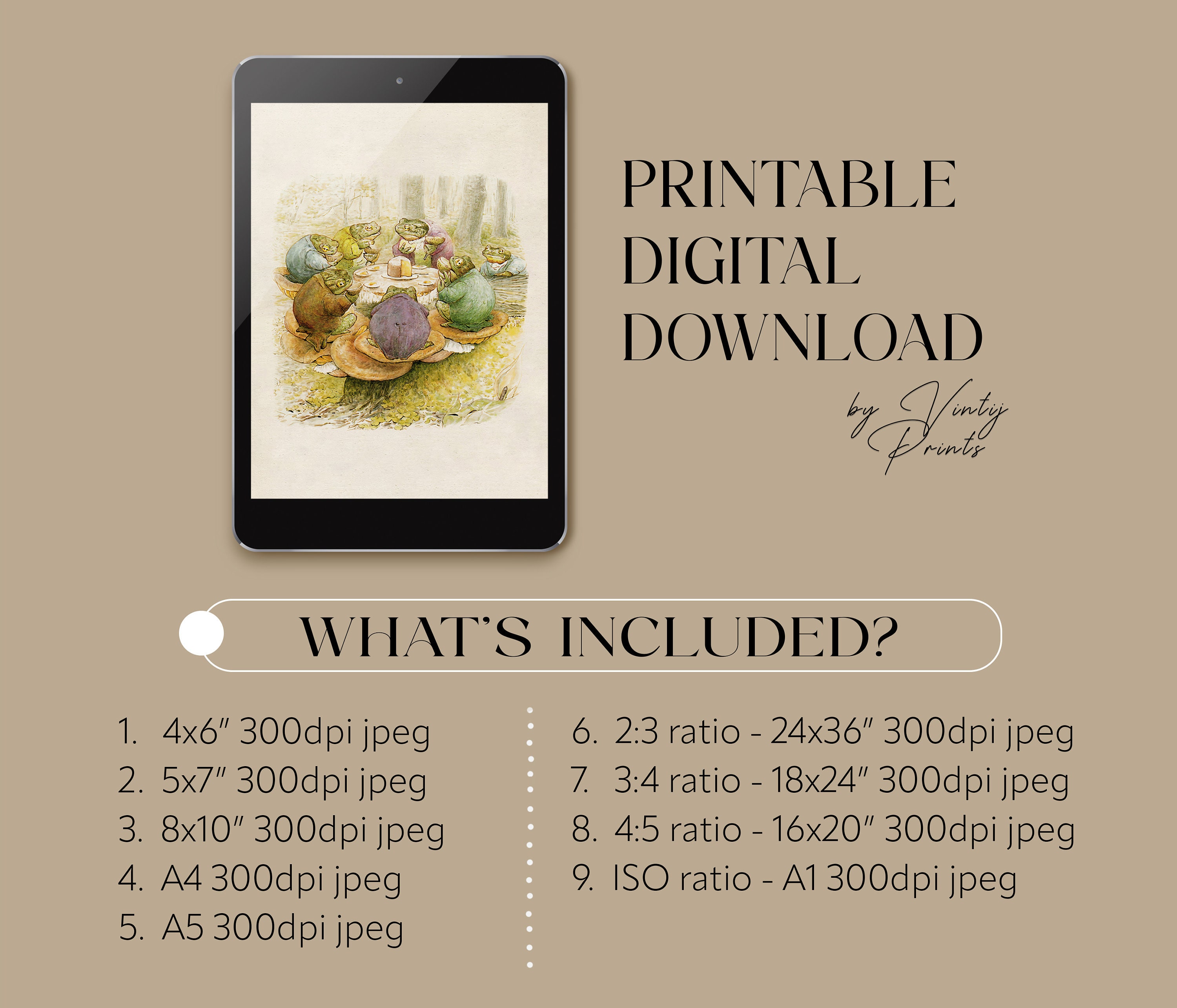 DIGITAL DOWNLOAD | Antique Beatrix Potter Illustration of Toad's Tea ...