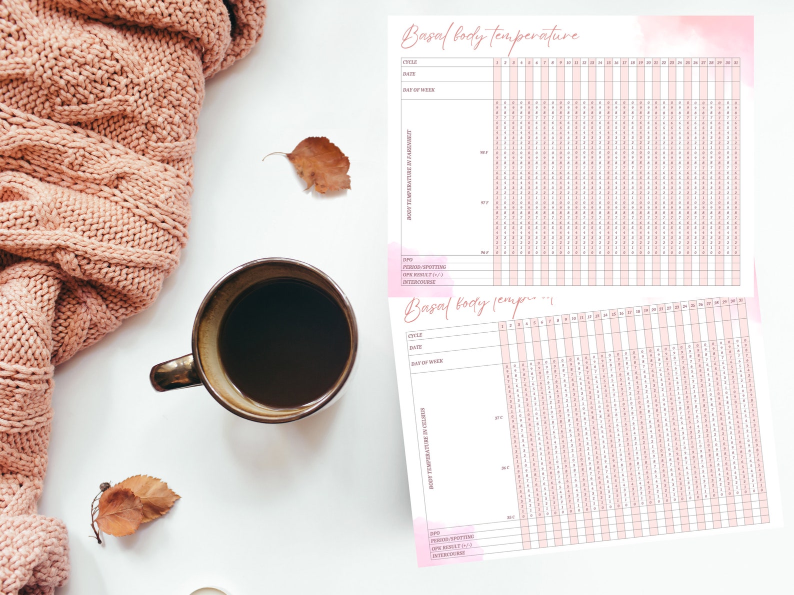 Basal Body Temperature Tracker | Printable Basal Body Temperature Chart ...