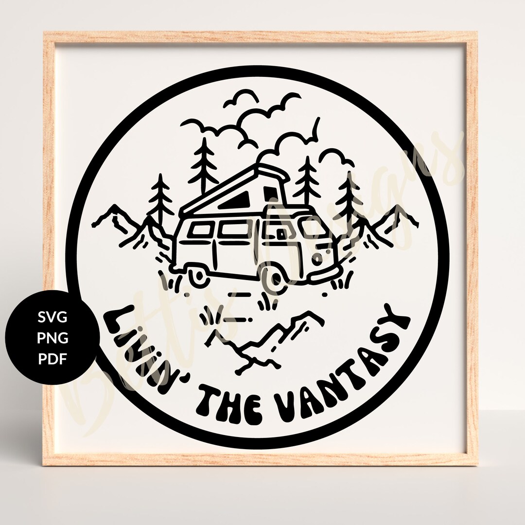 Vantasy Circle Printable, SVG, PNG, PDF, Camping, Camper Van, Outdoors ...
