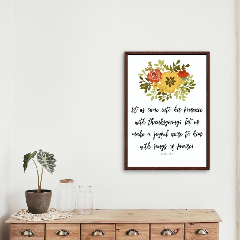 Psalm 95:2 Printable, PNG, Digital Wall Art, Bible Verse, Old Testament ...