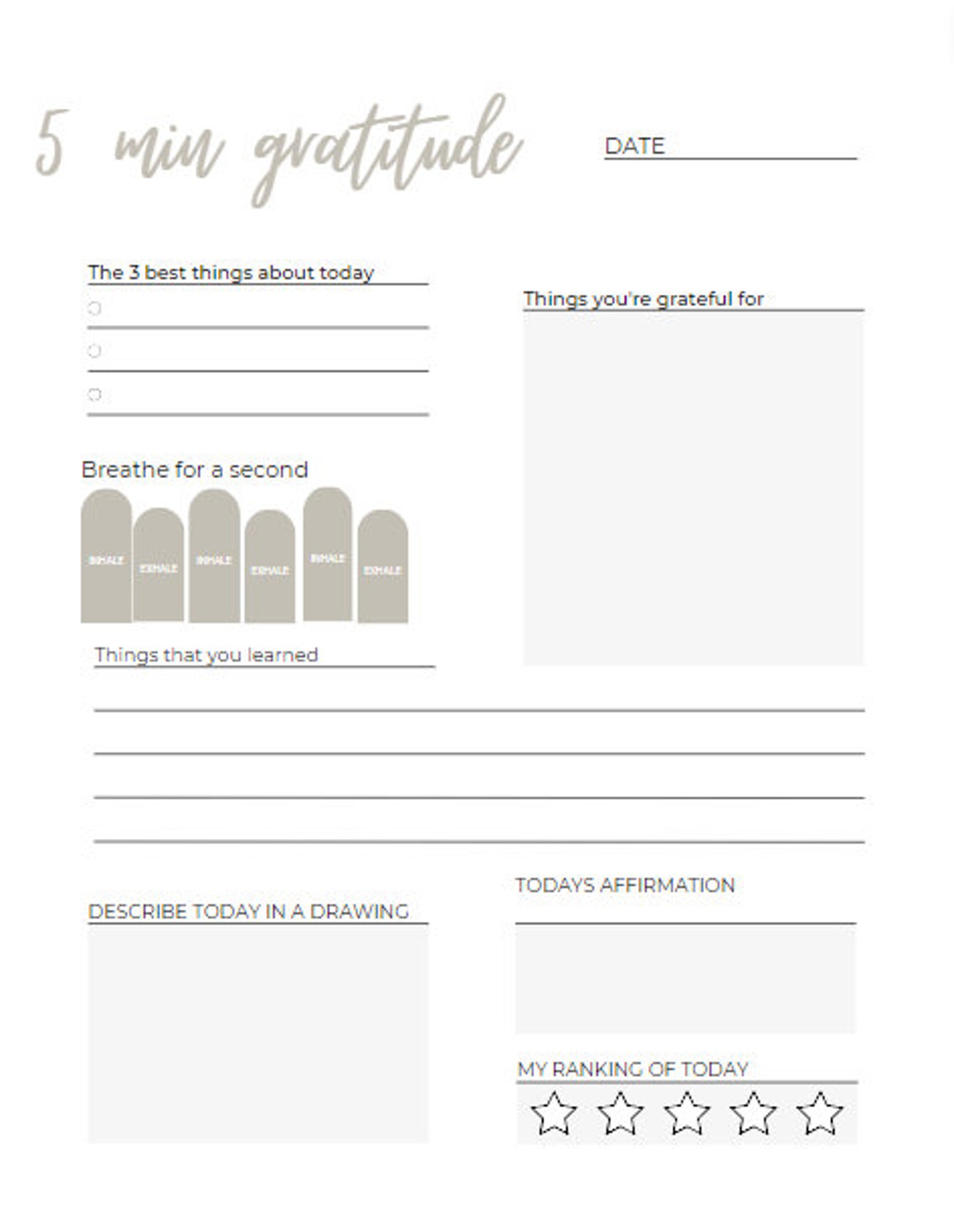 Digital Gratitude Journal Daily Gratitude Journal Digital Journal ...
