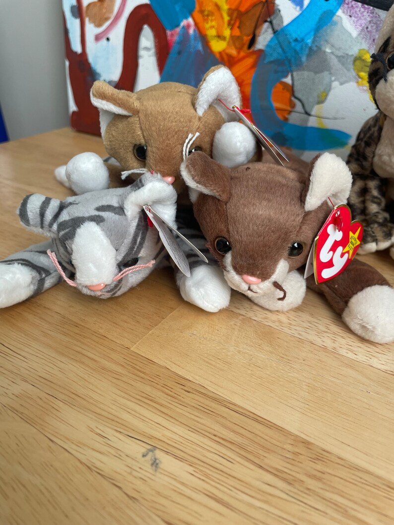 Ty Beanie Babies Cats ~ Prance, Nip, Pounce, Sneaky, Amber, Snip, Chip ...