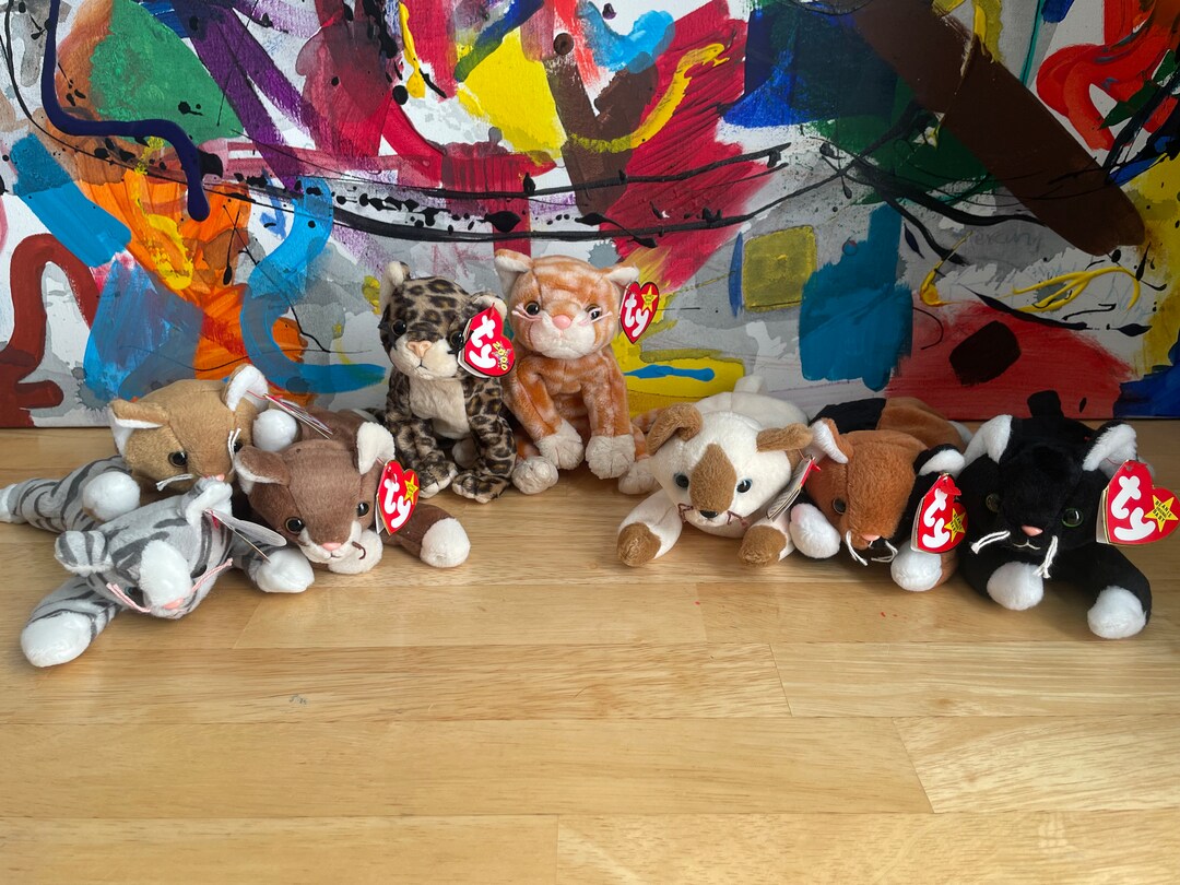 Ty Beanie Babies Cats ~ Prance, Nip, Pounce, Sneaky, Amber, Snip, Chip ...