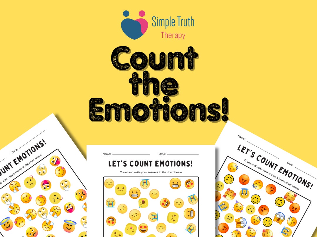 Emotion Counting Emoji Pack: 3 Digital Printables for Kids - Learn ...