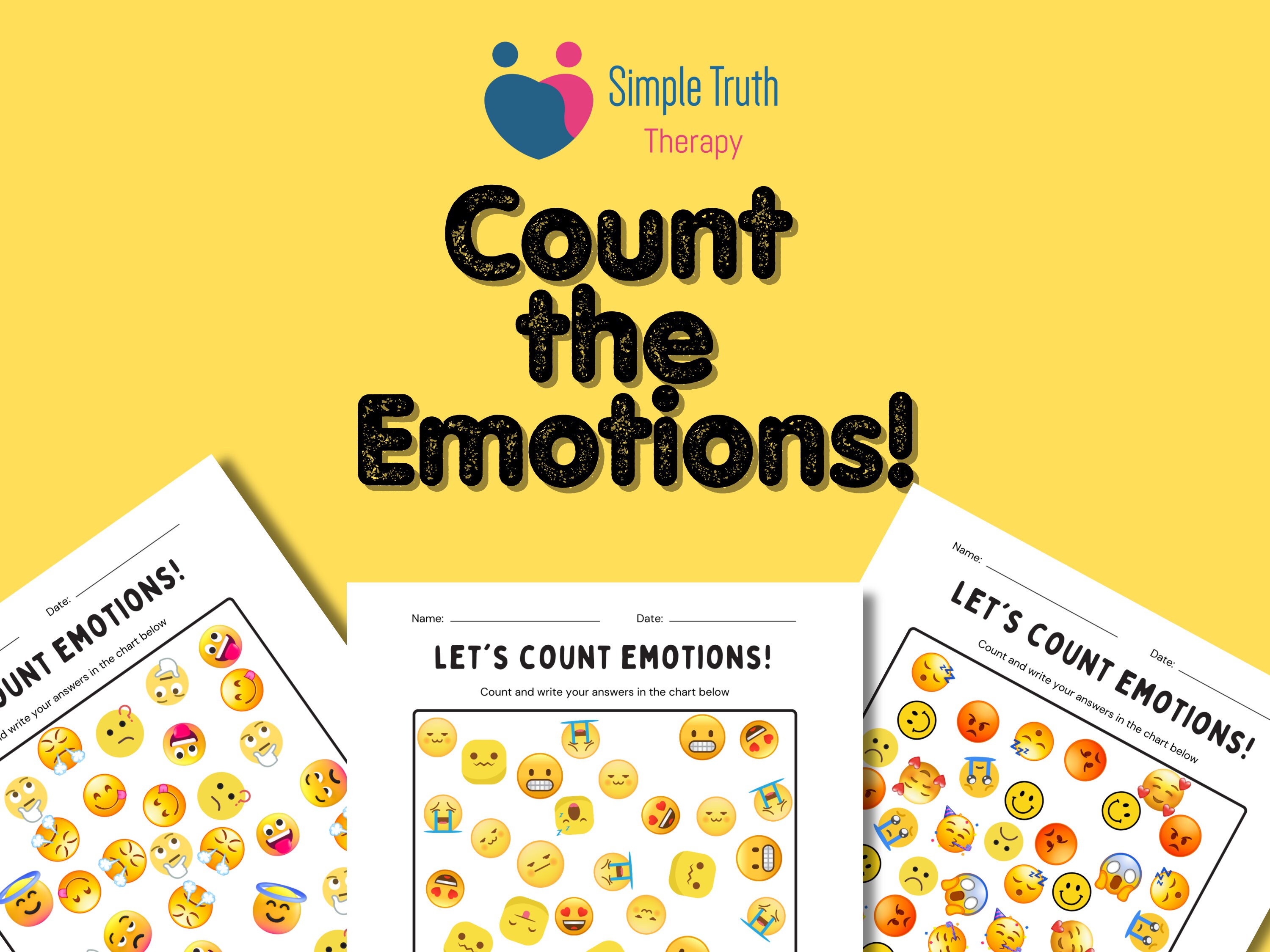 Emotion Counting Emoji Pack: 3 Digital Printables for Kids - Learn ...