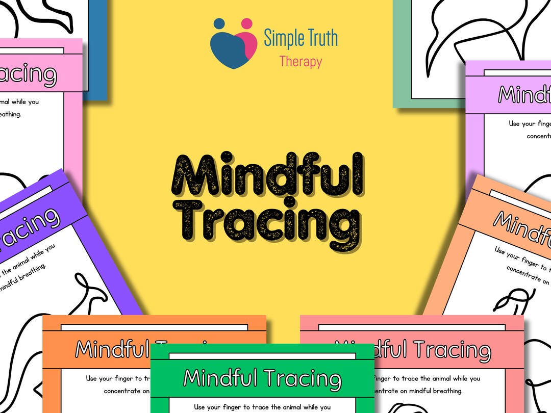 12 Mindful Tracing Worksheets Pack - Calming Activity Printables for ...