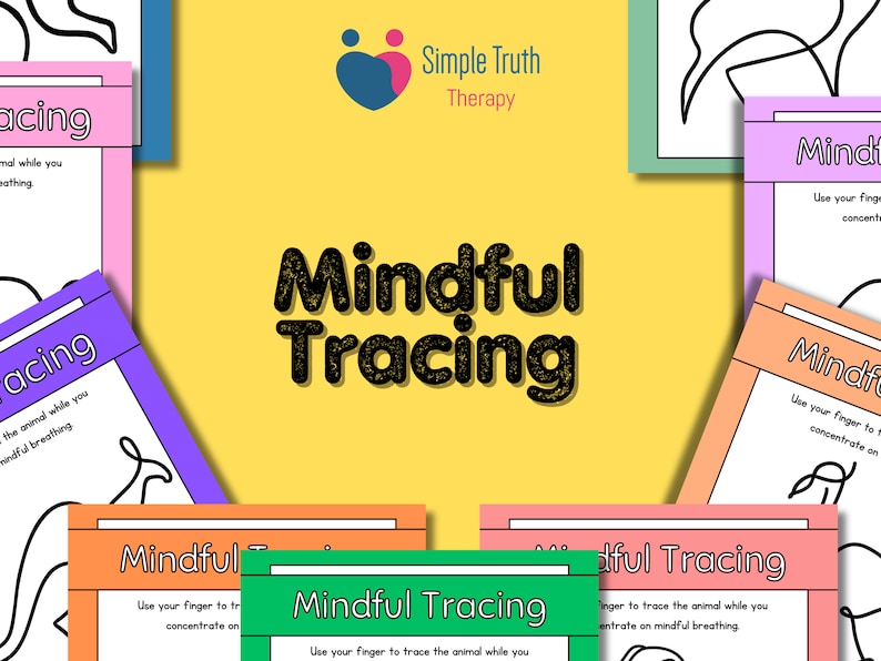 12 Mindful Tracing Worksheets Pack - Calming Activity Printables for ...