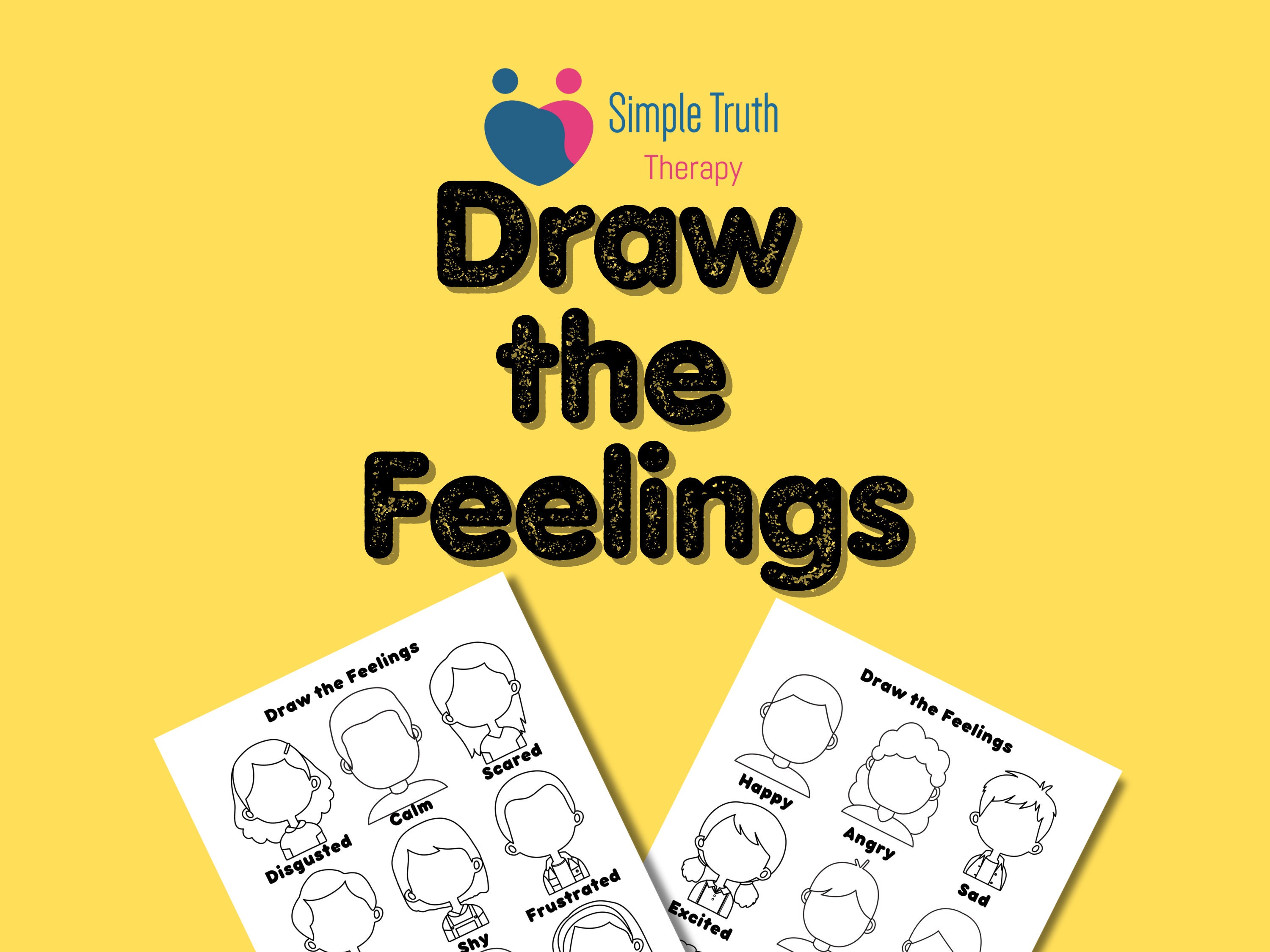 Draw Your Feelings: Emotion Expression Faces Printable - Therapeutic ...