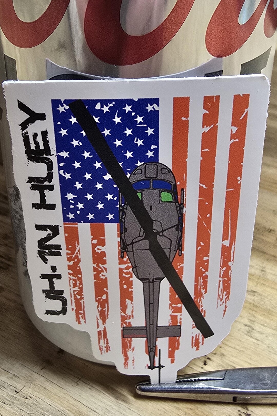 UH-1N Huey Over Distressed American Flag - Etsy