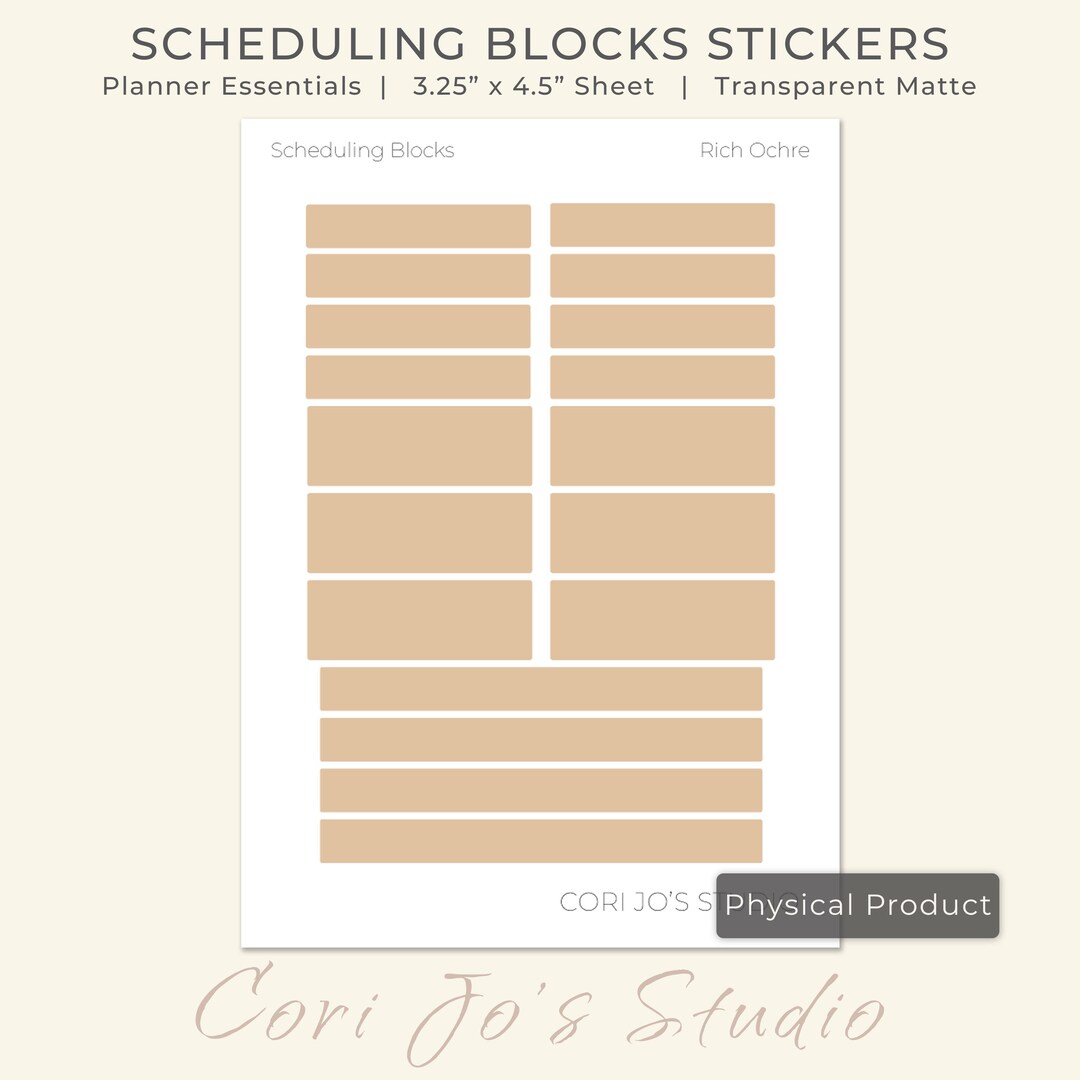 Scheduling Blocks Transparent Planner Stickers | Scheduling Blocks ...