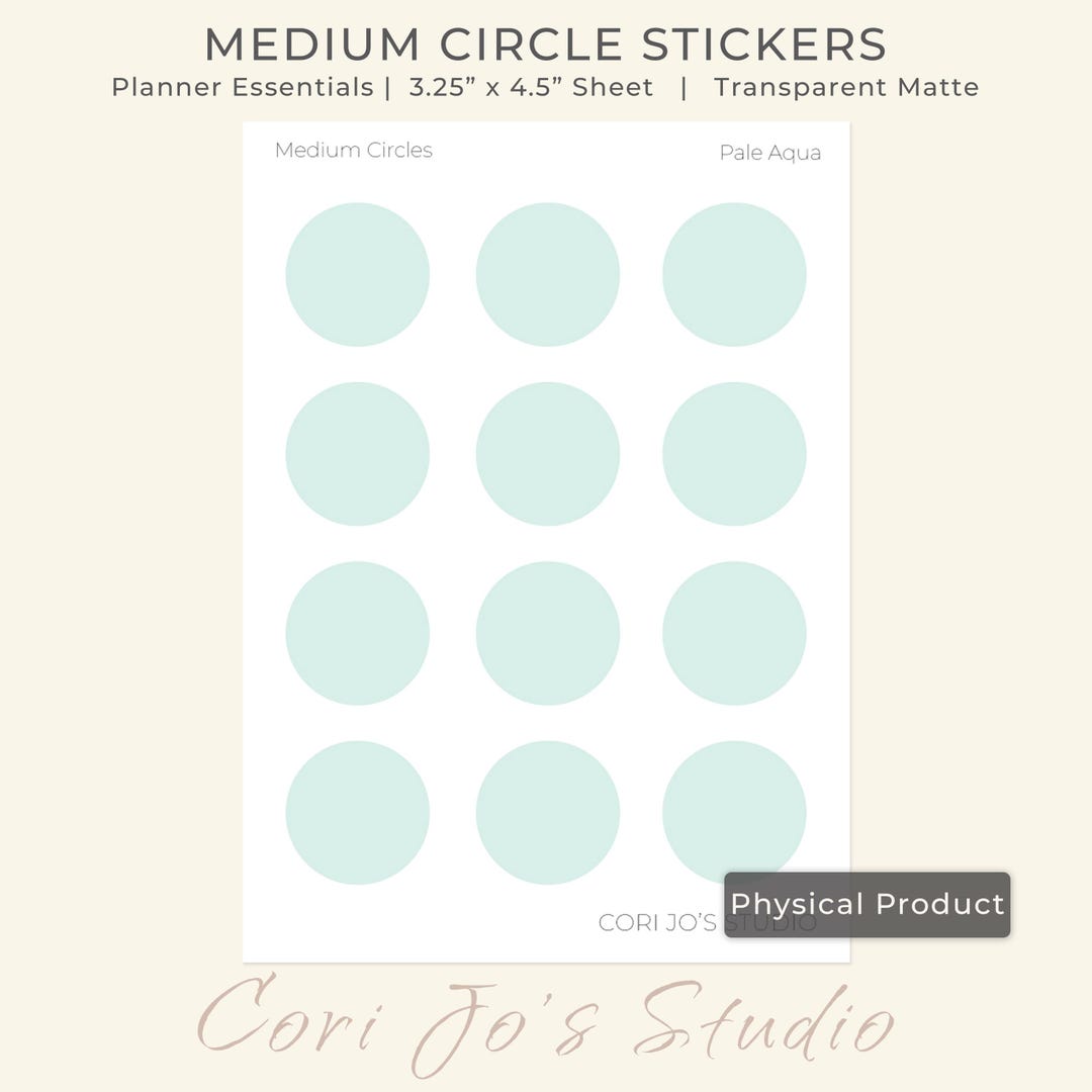 Medium Circle Transparent Stickers | Planner Highlight Dots | Matte ...
