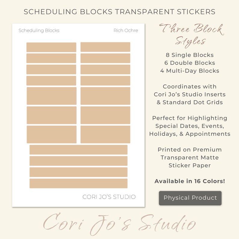 Scheduling Blocks Transparent Matte Stickers | Time Agenda Management ...