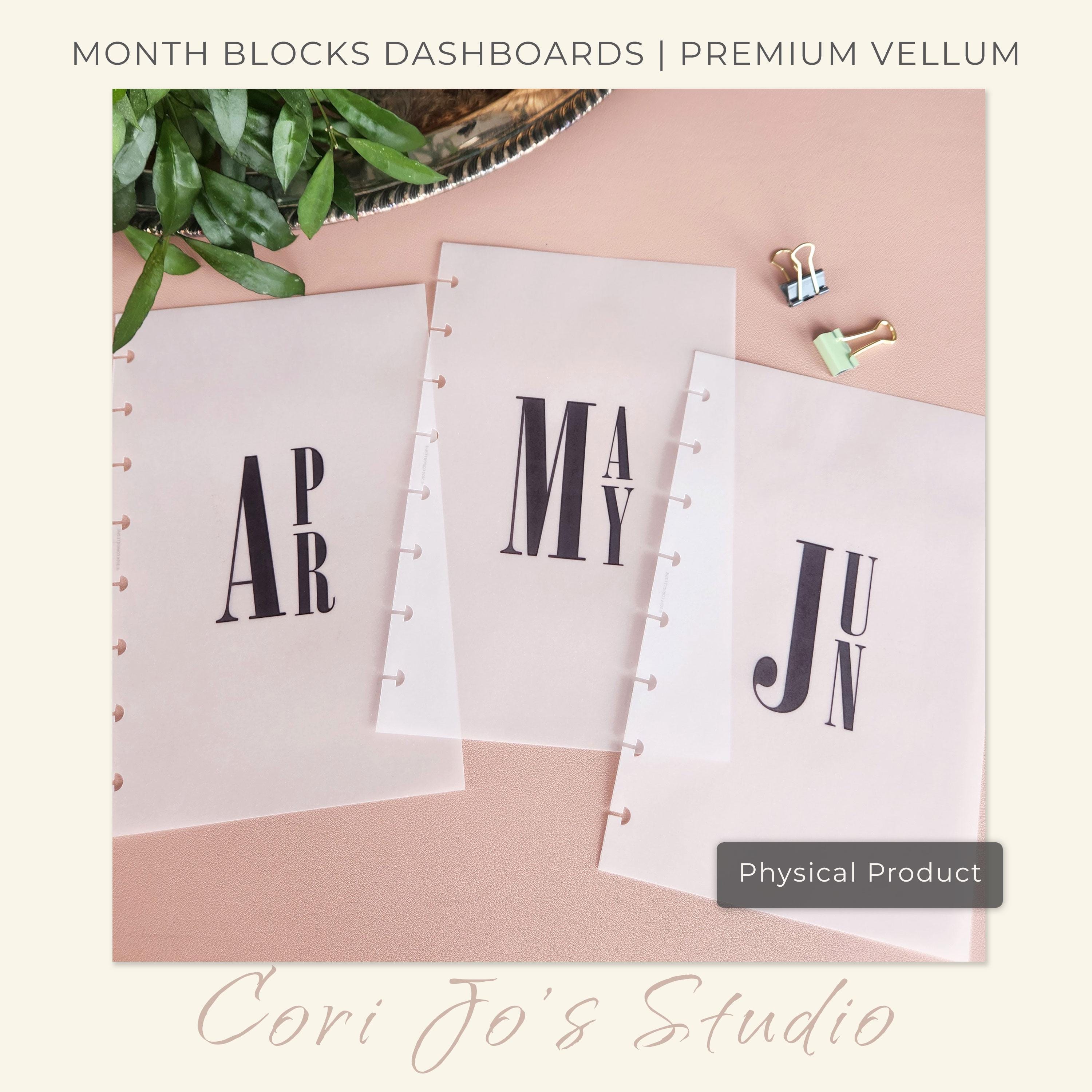 Month Blocks Planner Dashboards | Decorative Vellum, Half-letter - Etsy