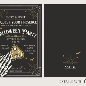 Halloween Invitation Editable Canva Template | Evite and 5x7" Printable ...
