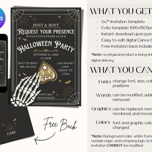 Halloween Invitation Editable Canva Template | Evite and 5x7" Printable ...