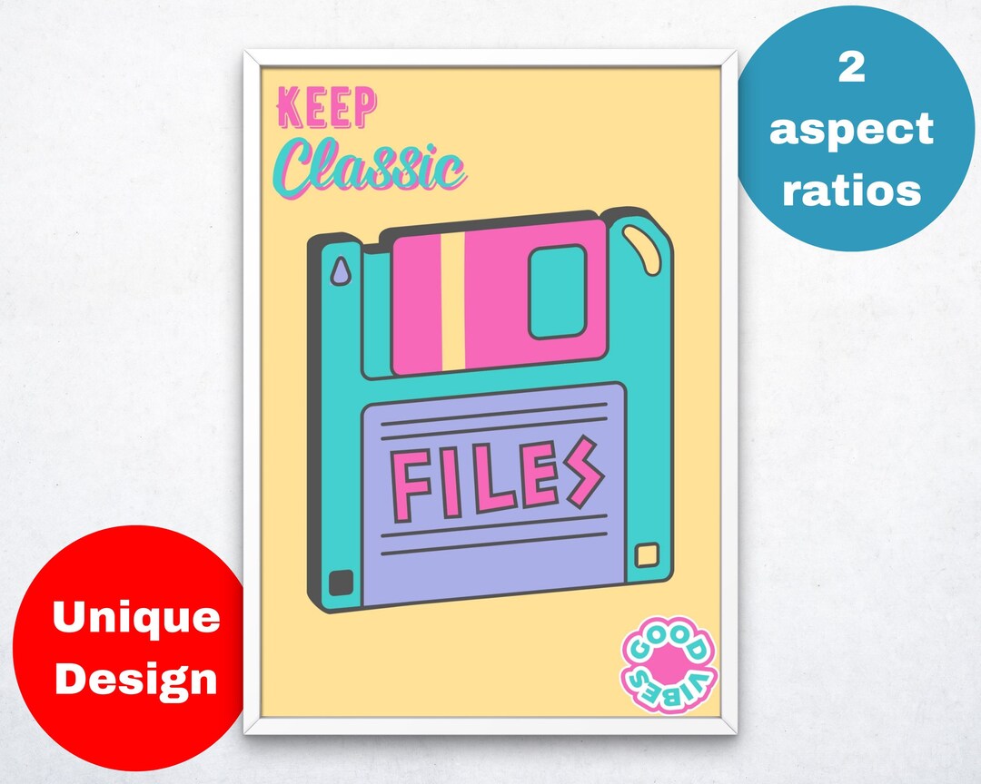 90s Poster, Floppy Disk, Art Print, Wall Art, Retro Poster. Instant ...