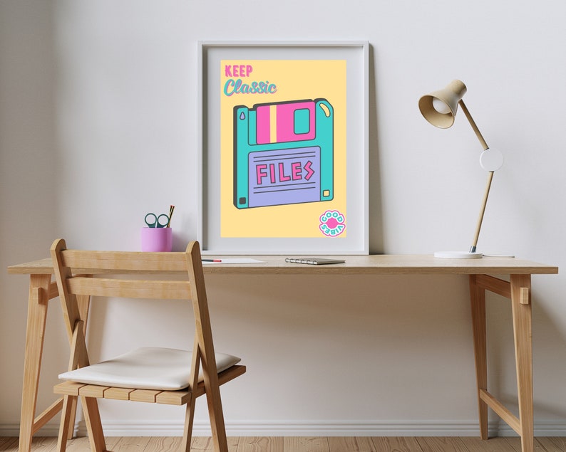 90s Poster, Floppy Disk, Art Print, Wall Art, Retro Poster. Instant ...