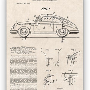 1962 Porsche Patent Print, Printable Patent Poster, Garage Art, Man ...