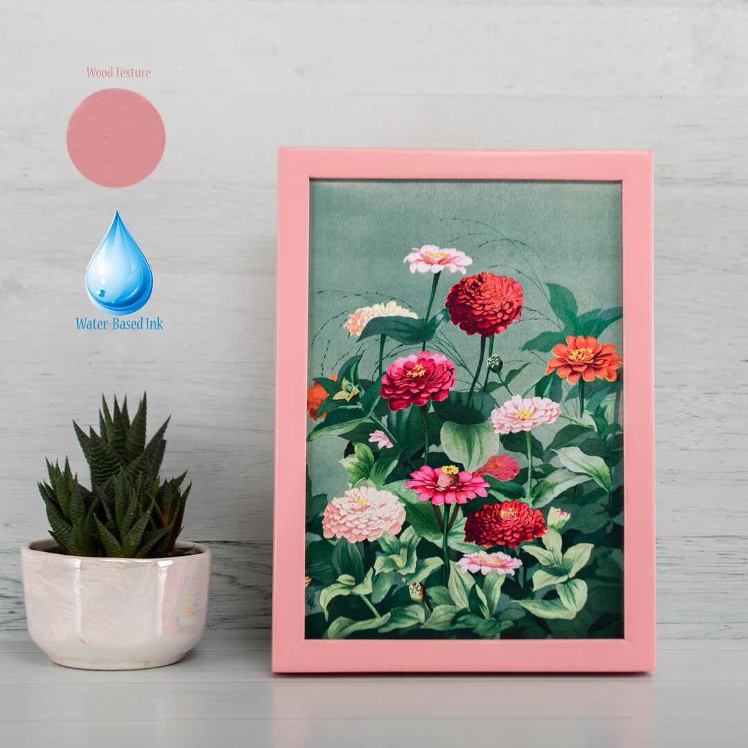 Pink Wood Frame, Ayous Wood Gallery Quality Wall Frame, Picture Frame ...