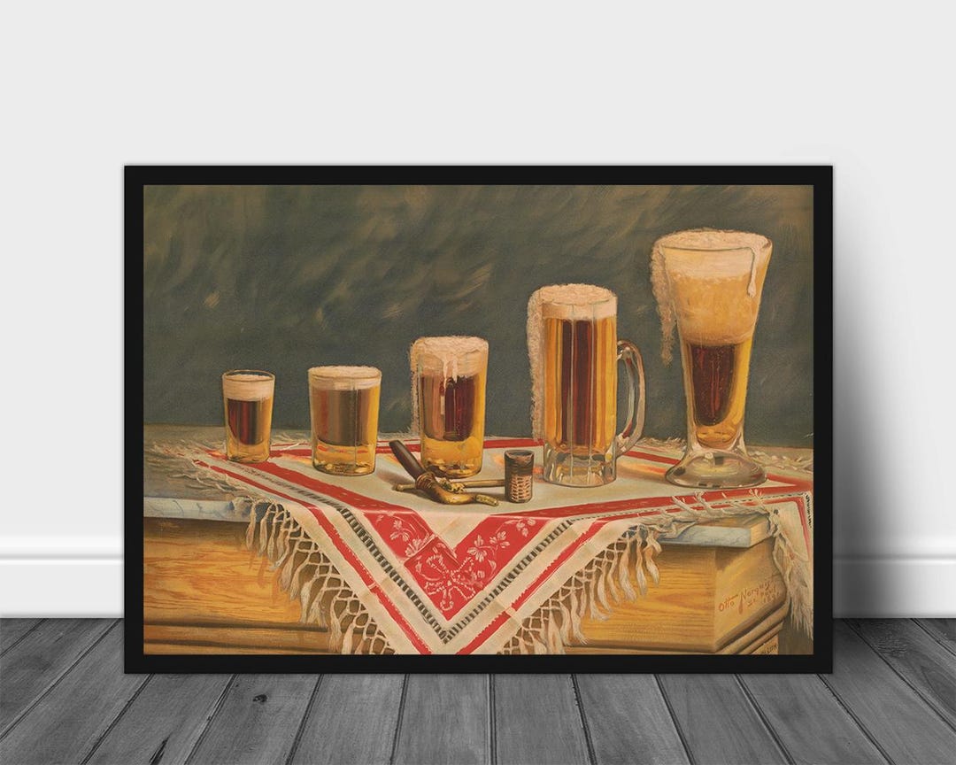 Vintage Beer Poster Print, Beer Wall Art, Bar Decor, Living Room Decor ...