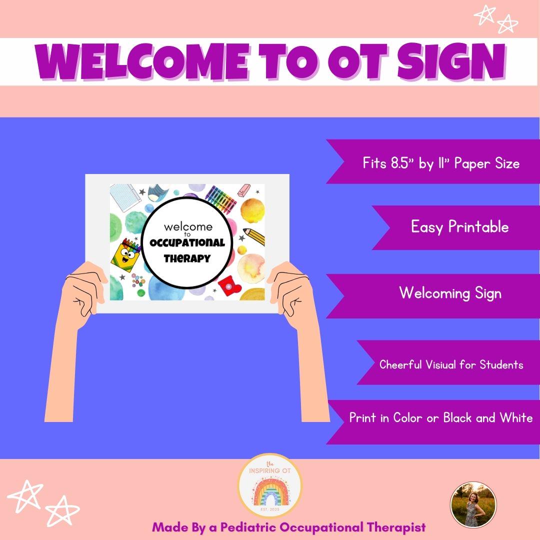 Bright & Colorful “welcome to OT” Printable Sign – 8.5 × 11″ Instant ...