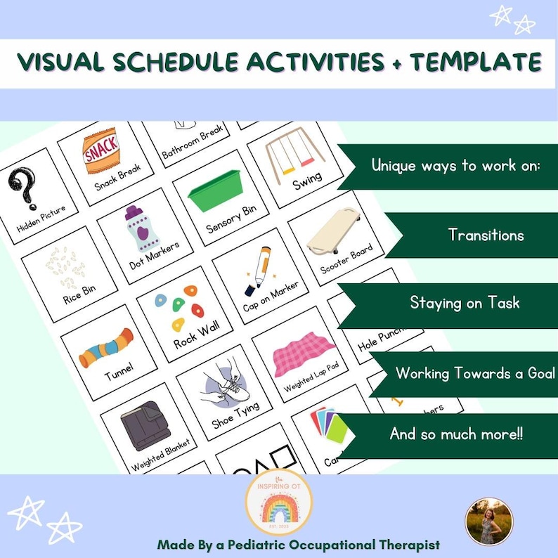 120 Visual Schedule Activity Prompts for Occupational Therapy Sessions ...