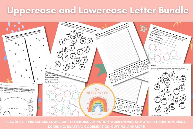 Uppercase and Lowercase Letter Discrimination Bundle, Pediatric School ...