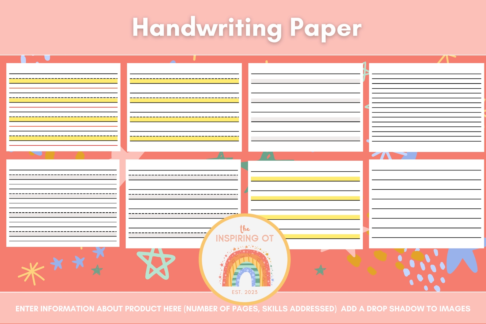 Handwriting Worksheet Lined Paper Variations, Occupational Therapy ...