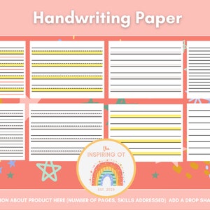 Handwriting Worksheet Lined Paper Variations, Occupational Therapy ...