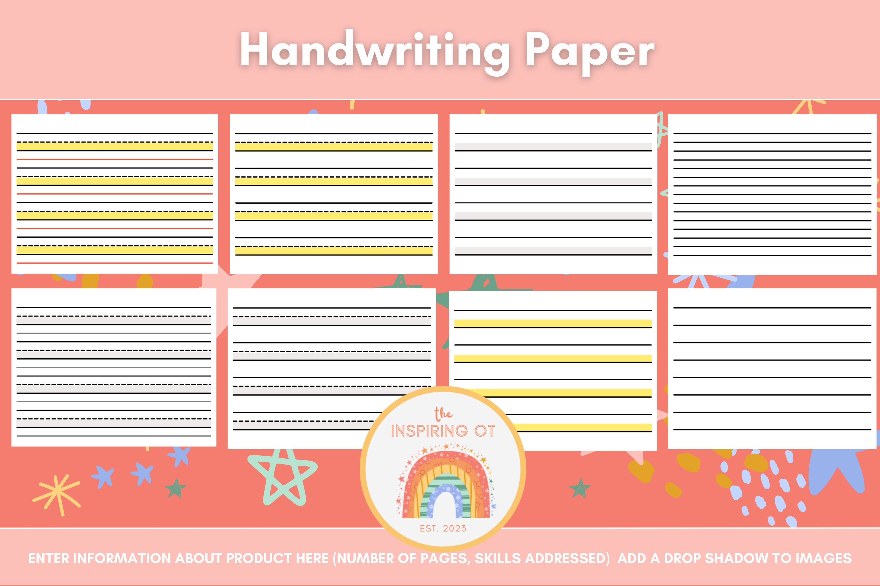 Handwriting Worksheet Lined Paper Variations, Occupational Therapy ...