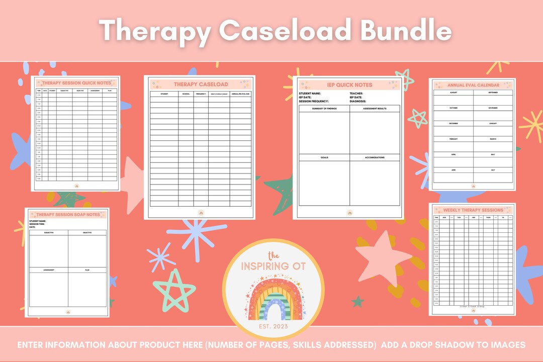 Therapy Caseload Bundle, Therapy SOAP Note Sheet, 6 Pages School ...