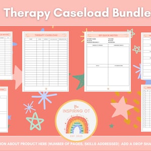 Therapy Caseload Bundle, Therapy SOAP Note Sheet, 6 Pages School ...