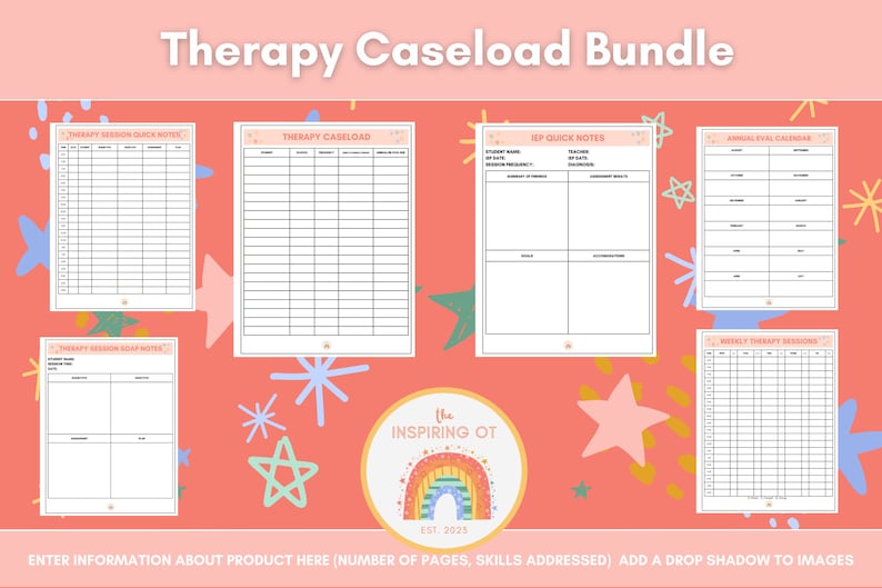 Therapy Caseload Bundle, Therapy SOAP Note Sheet, 6 Pages School ...