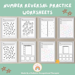Number Reversal and Orientation Worksheets Bundle, Pediatric School ...
