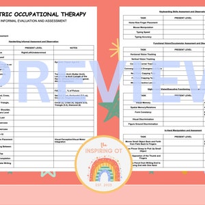 OT Assessment Template, School Based Pediatric Occupational Therapy ...