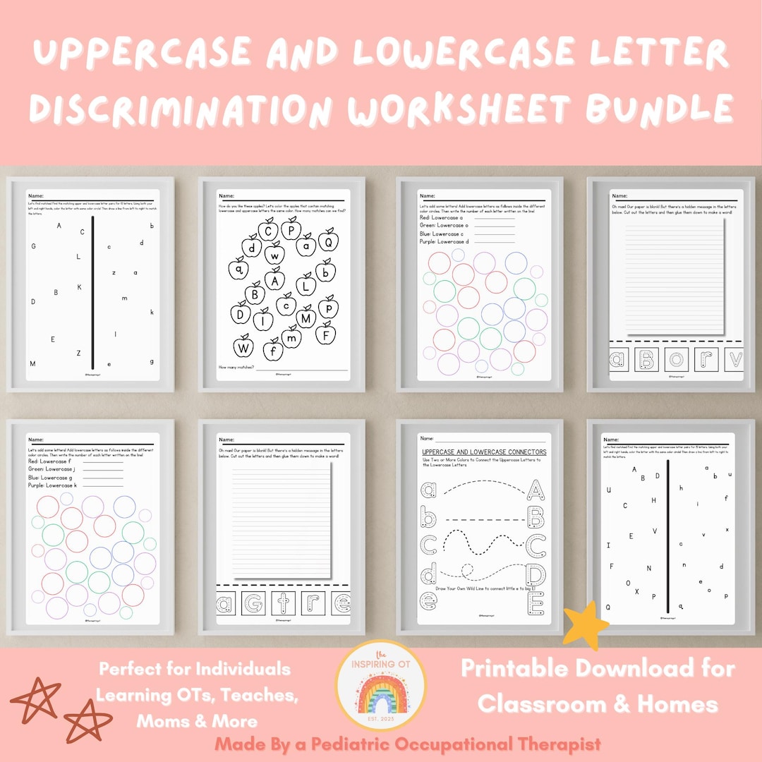 Uppercase and Lowercase Letter Discrimination Bundle, Pediatric School ...