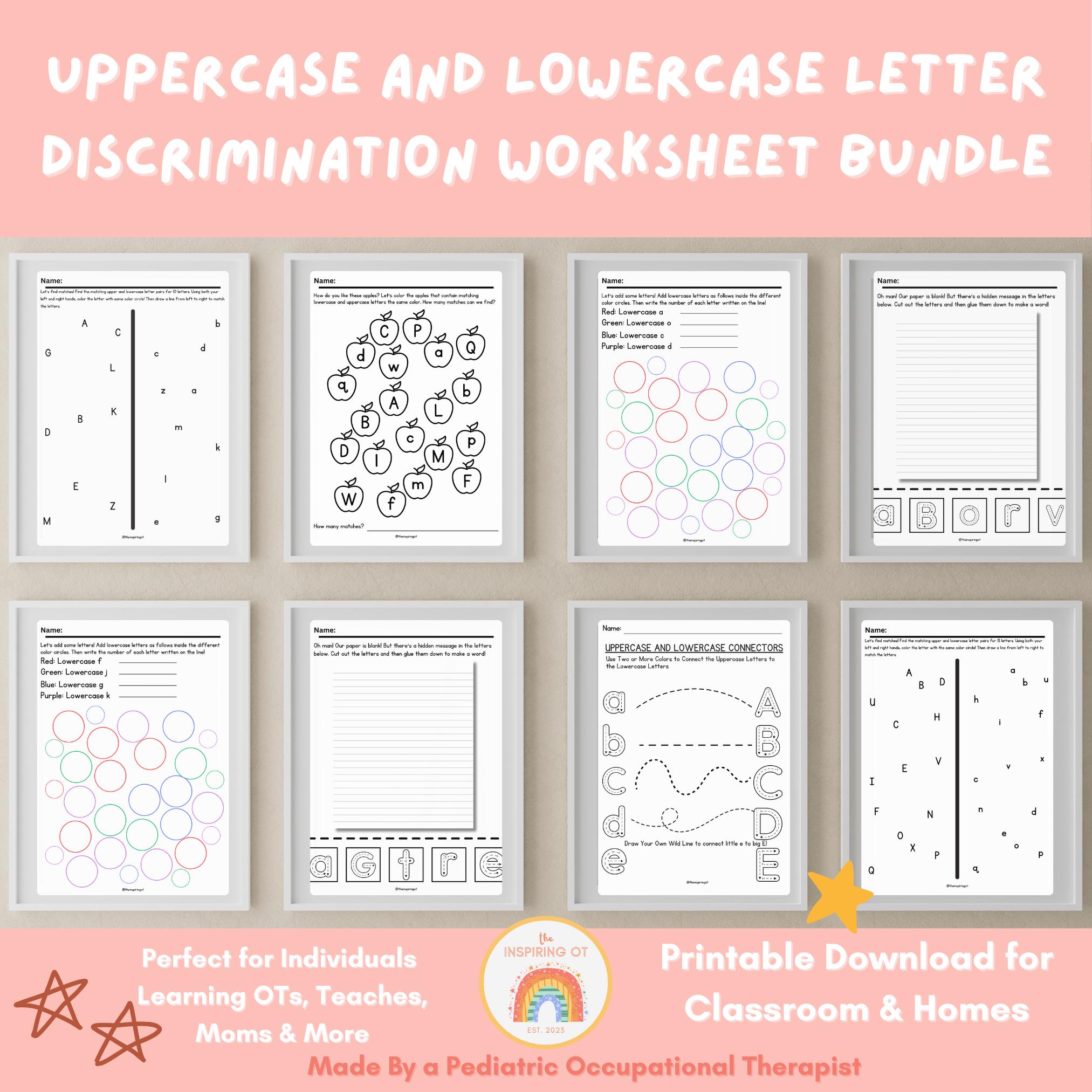 Uppercase and Lowercase Letter Discrimination Bundle, Pediatric School ...
