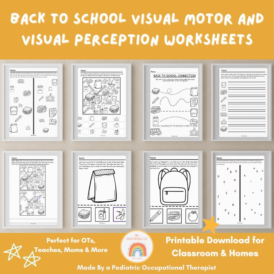 Back to School, Visual Perception, Fine Motor Coodination Worksheets ...