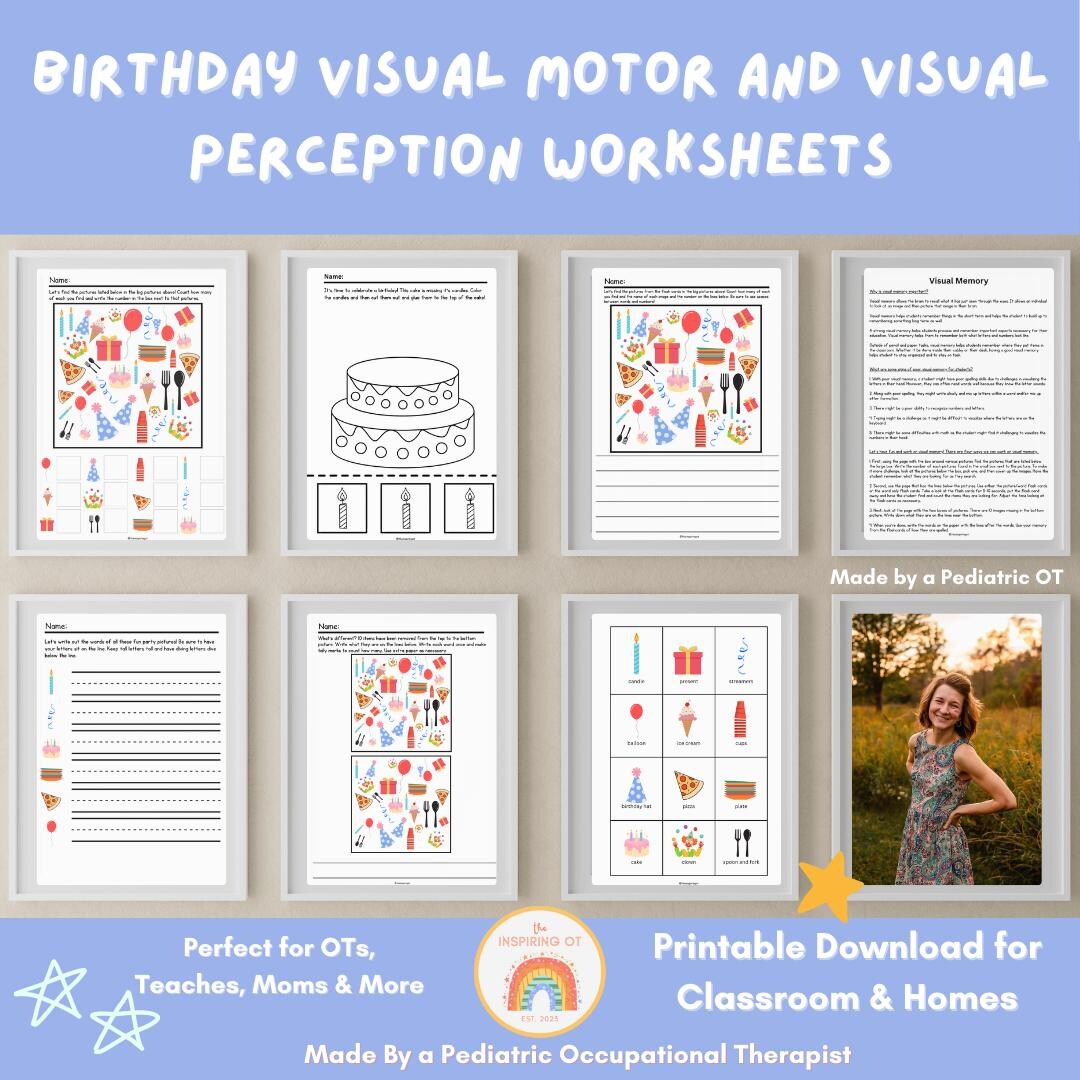 Birthday Visual Memory Visual Perception, Pediatric School Based ...